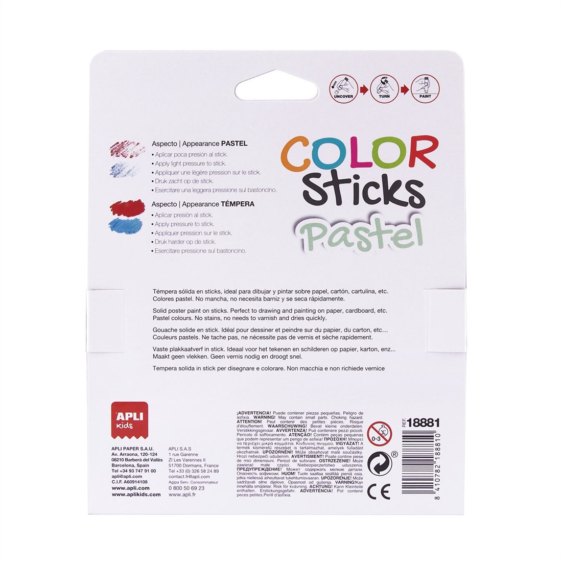 APLI - Color stick pastel 6 kleuren OKU