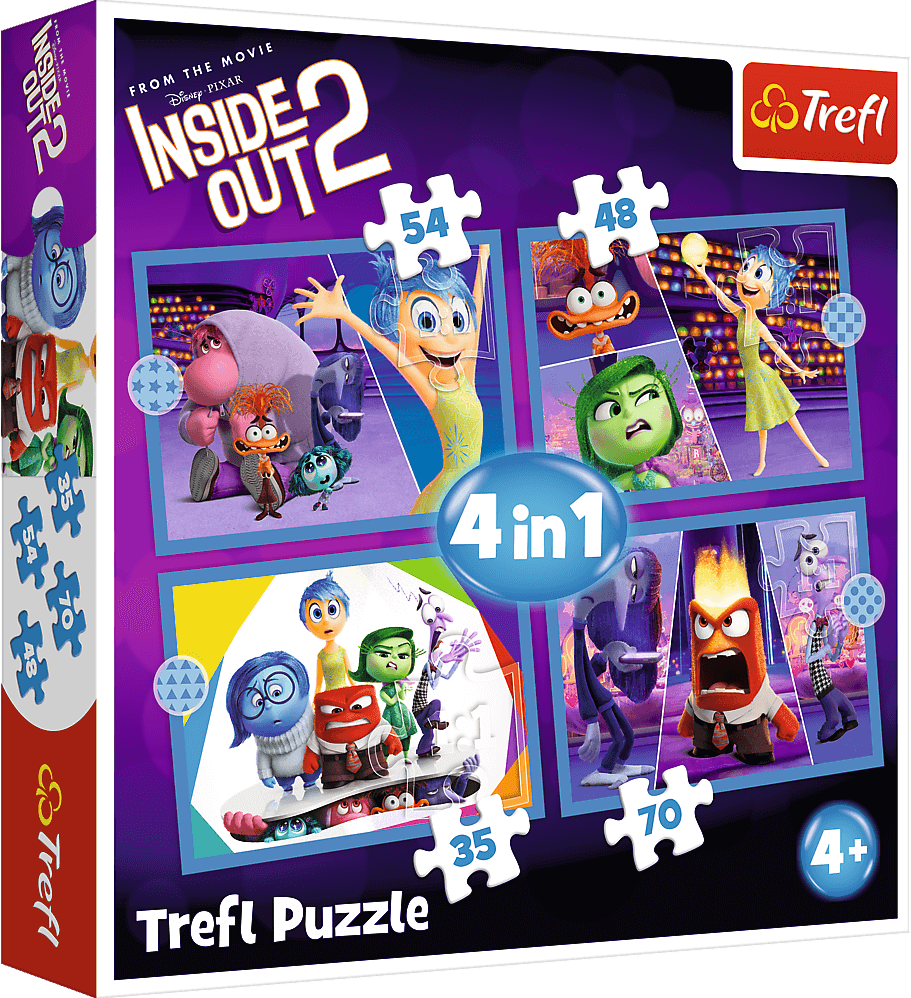 Trefl 4in1 - Emotions rule / Disney Inside Out 2 OKU