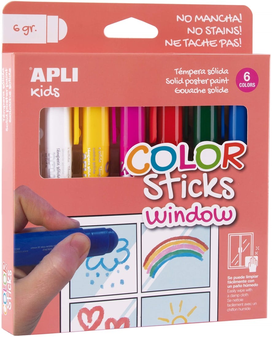 APLI - Color stick voor raam 6 kleuren OKU