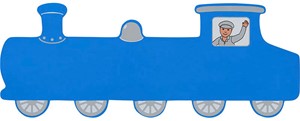 Lanka Kade - Naambord Lange Blauwe Trein (max. 9 letters) OKU